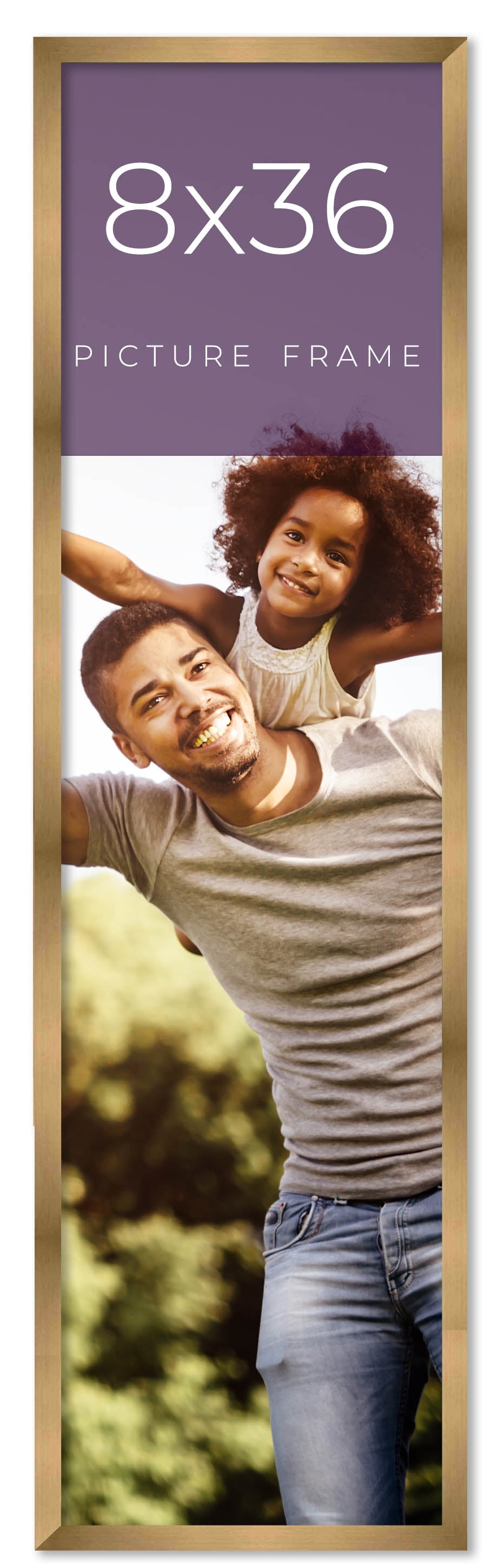 8x36 Frame Gold Bronze Solid Wood Picture Frame Width 0.75 Inches ...