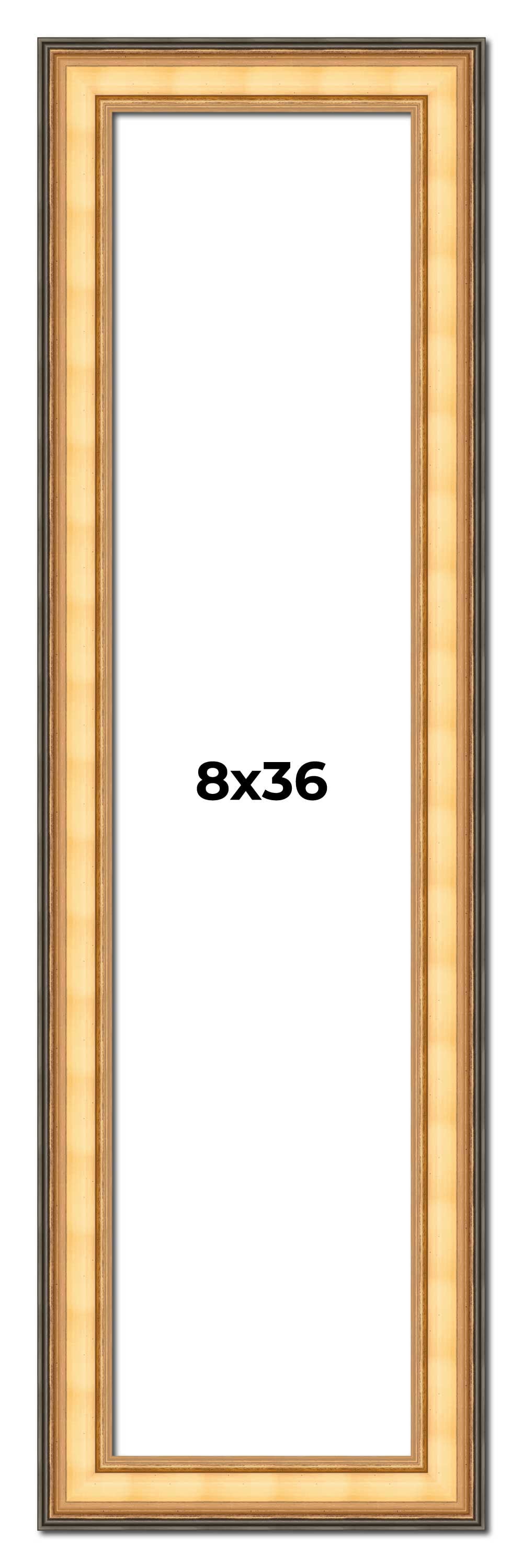 8x36 Frame Gold Plein Aire Solid Wood Picture Frame Width 2 Inches ...