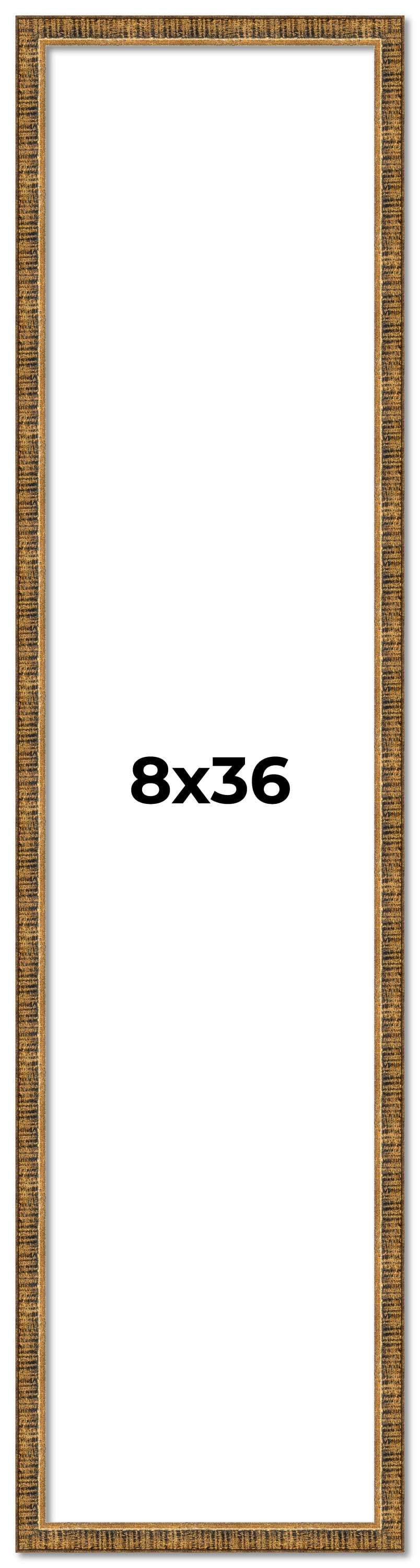 8x36 Frame Gold Solid Wood Picture Frame - Complete Modern Photo Frame ...