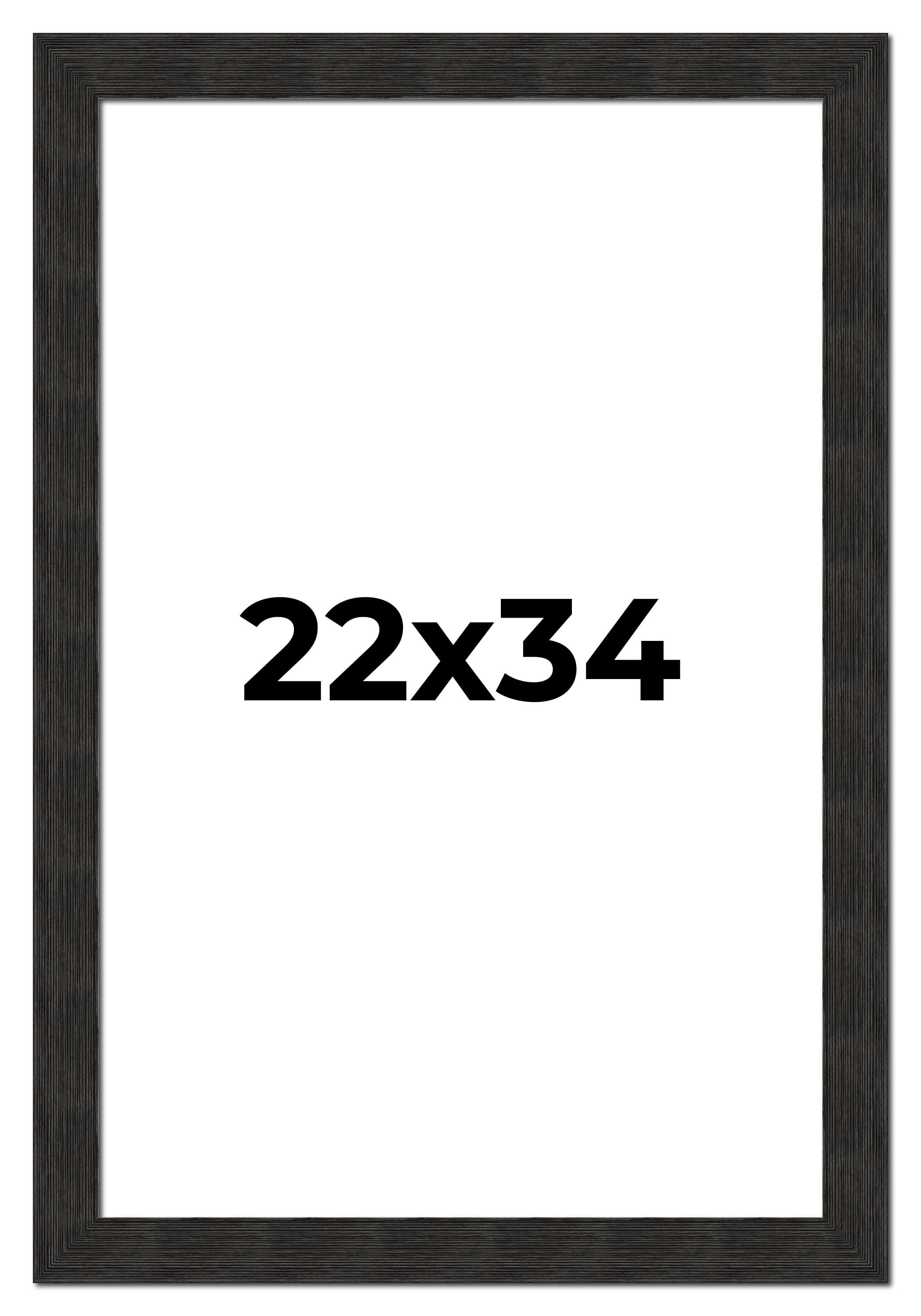 22x34 Contemporary Black Picture Frame - UV Acrylic, Foam Board Backing ...