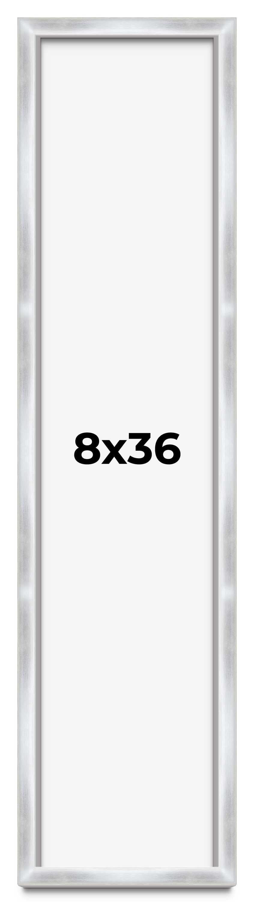 8x36 Frame Silver Whitewashed Wood Grain Solid Wood Shadow Box | 0.75 ...