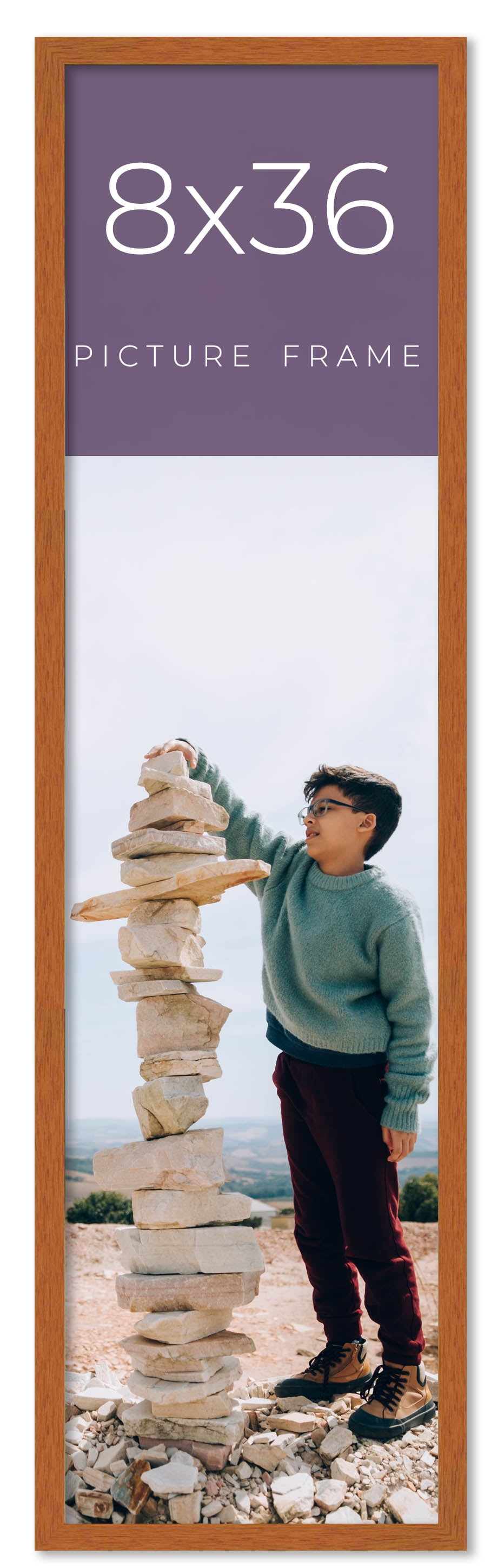 8x36 Honey Brown Real Wood Picture Frame Width 0.75 inches | Interior ...