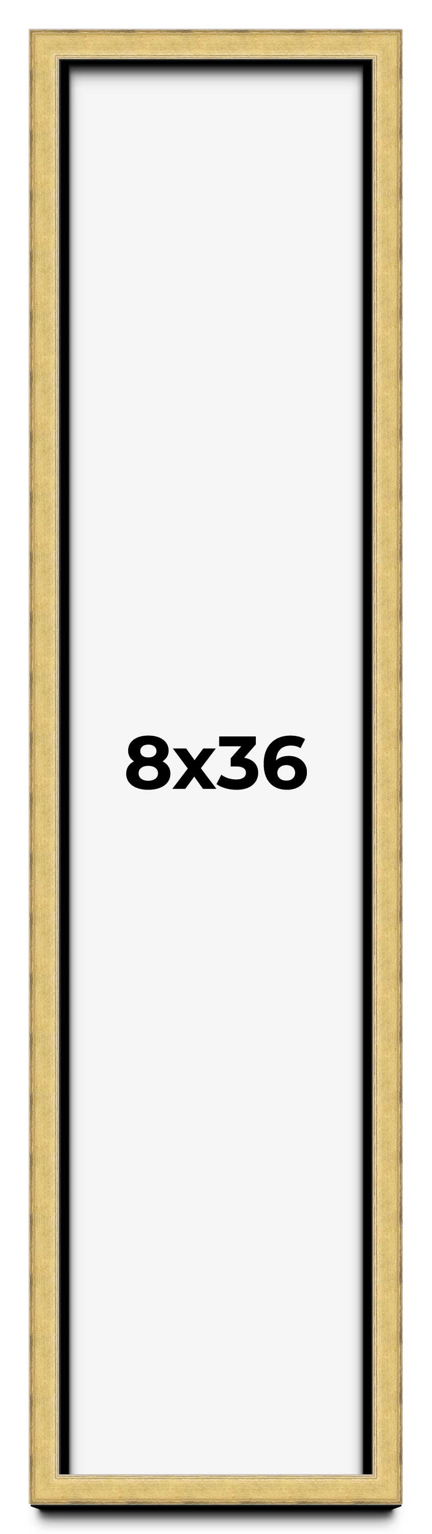 8x36 Shadow Box Frame Gold | 1.375 Inches Deep Real Wood Contemporary ...