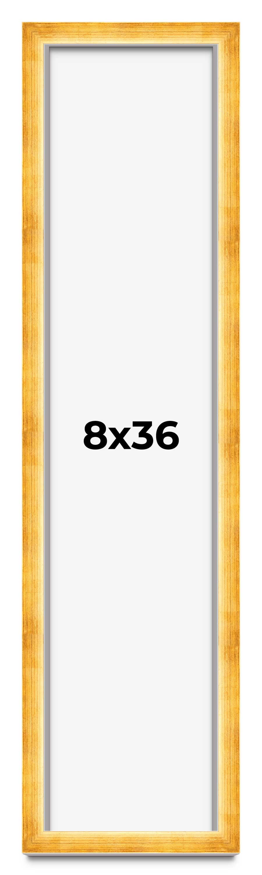 8x36 Shadow Box Frame Gold | 1.625 Inches Deep Real Wood Traditional ...