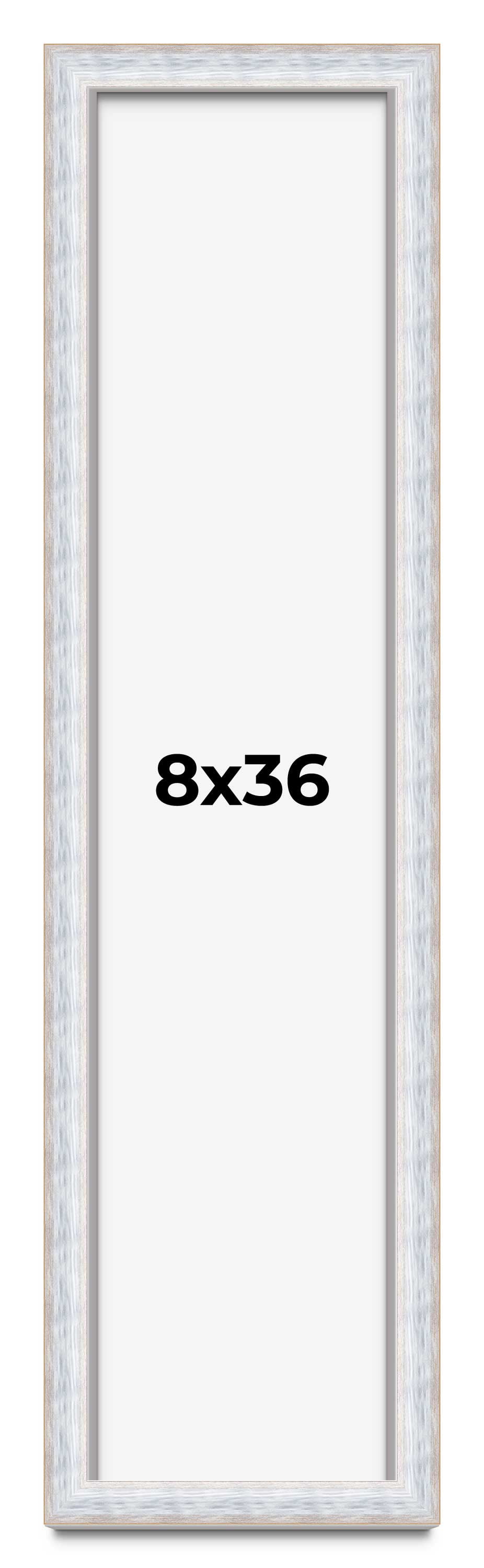 8x36 Shadow Box Frame Silver | 1.625 Inches Deep Real Wood Contemporary ...