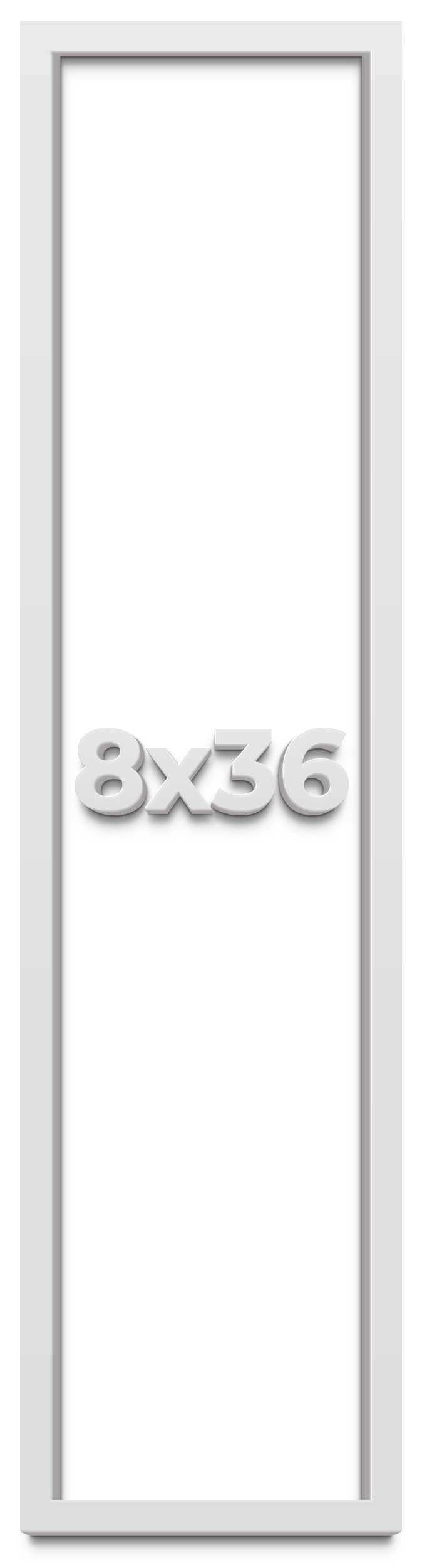 8x36 Shadow Box Frame White | 2 Inches Deep Real Wood Contemporary ...