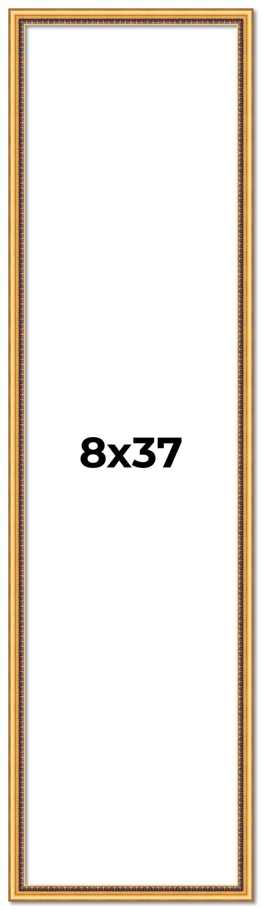 8x37 Frame Beaded Gold Solid Wood Picture Frame | 0.75 Inches Moulding ...
