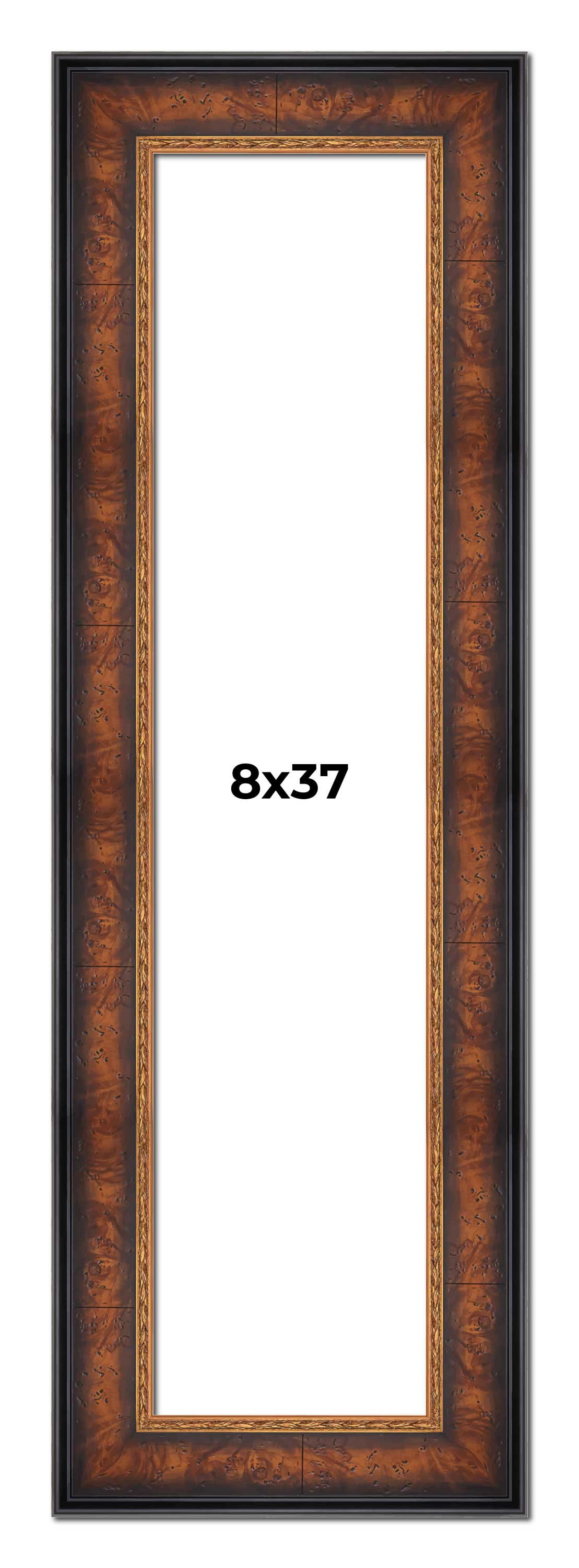 8x37 Frame Brown Walnut Gold Ornate Trim Solid Wood Plein Air Picture ...