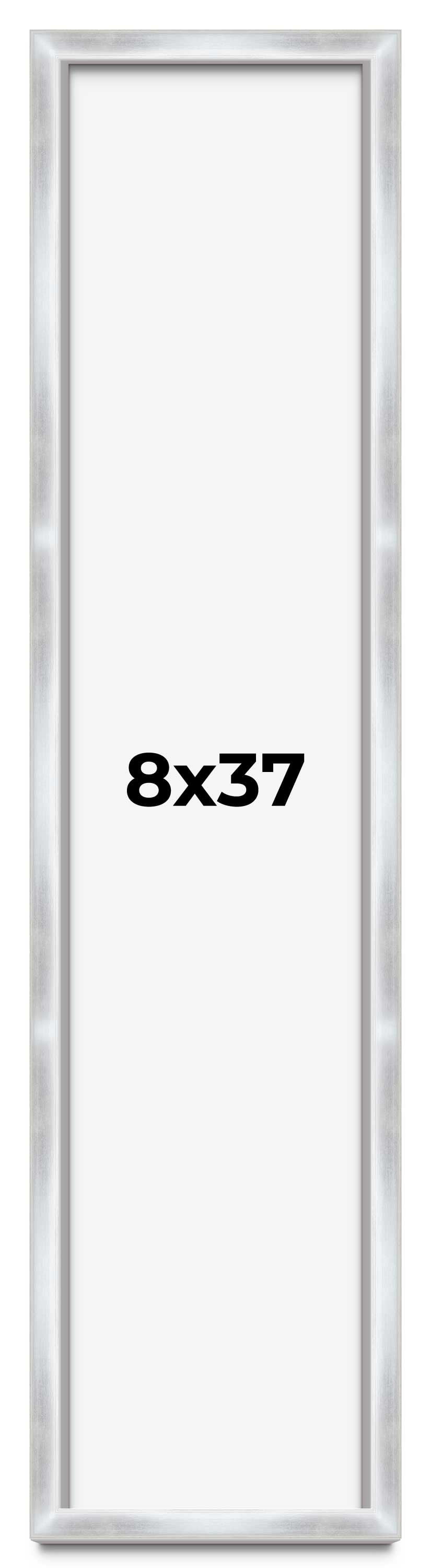 8x37 Frame Silver Whitewashed Wood Grain Solid Wood Shadow Box | 0.75 ...