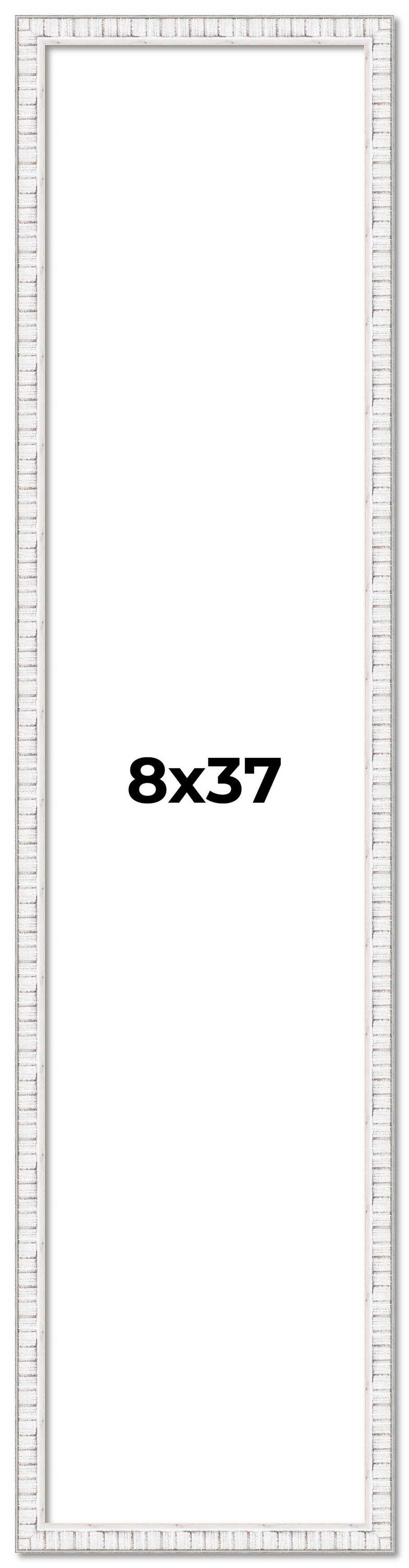 8x37 Frame White Scuffed Rustic Solid Wood Picture Frame | 0.75 Inch ...