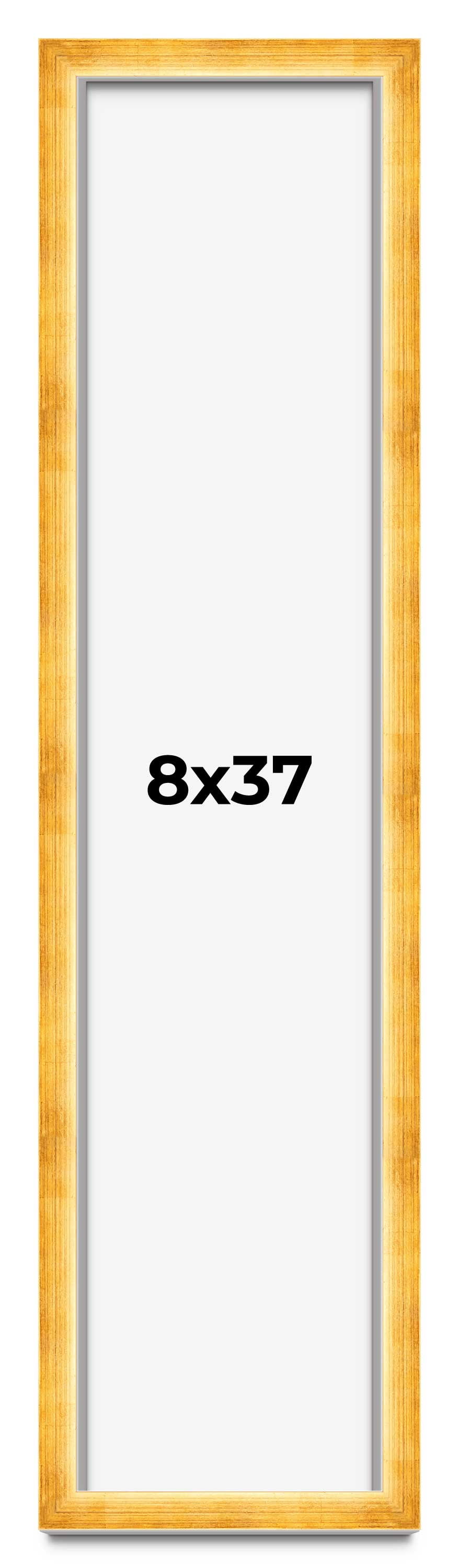 8x37 Shadow Box Frame Gold | 1.625 Inches Deep Real Wood Traditional ...