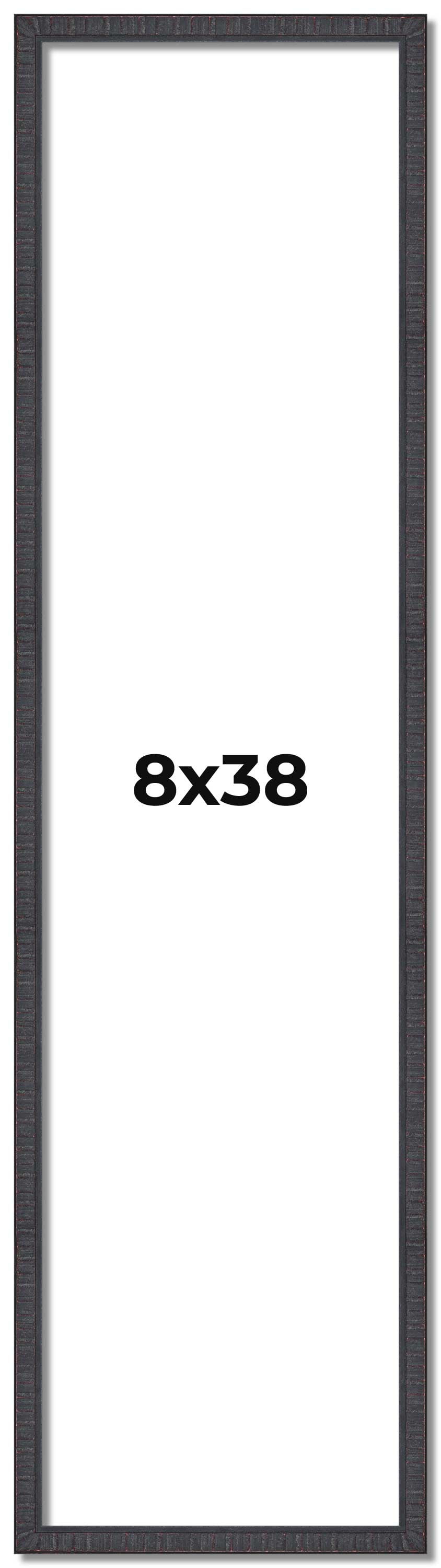 8x38 Rustic Brown Real Wood Picture Frame Width 0.75 inches | Interior Frame Depth 0.5 inches ...