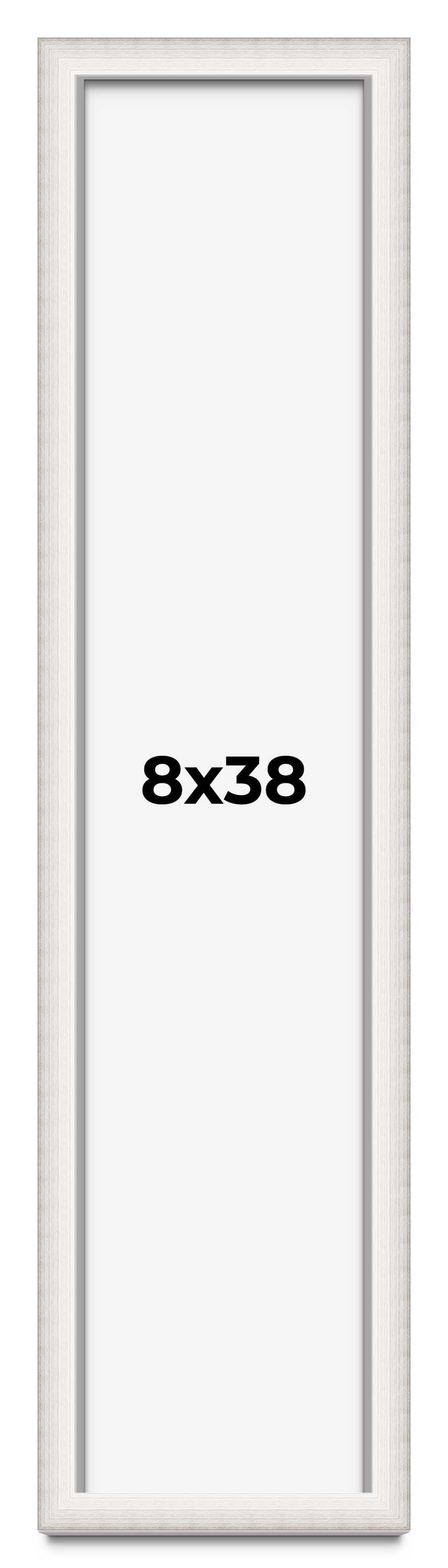 8x38 Shadow Box Silver Brushed Striped Display Frame | 1.625 Inches Deep | 1 Inch Moulding Width ...