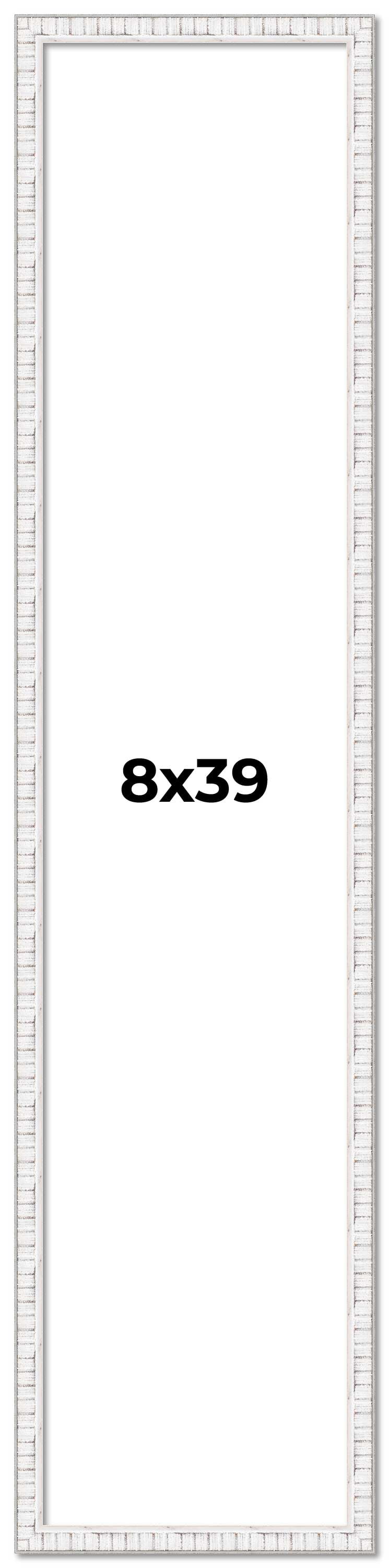 8x39 Frame White Scuffed Rustic Solid Wood Picture Frame | 0.75 Inch ...