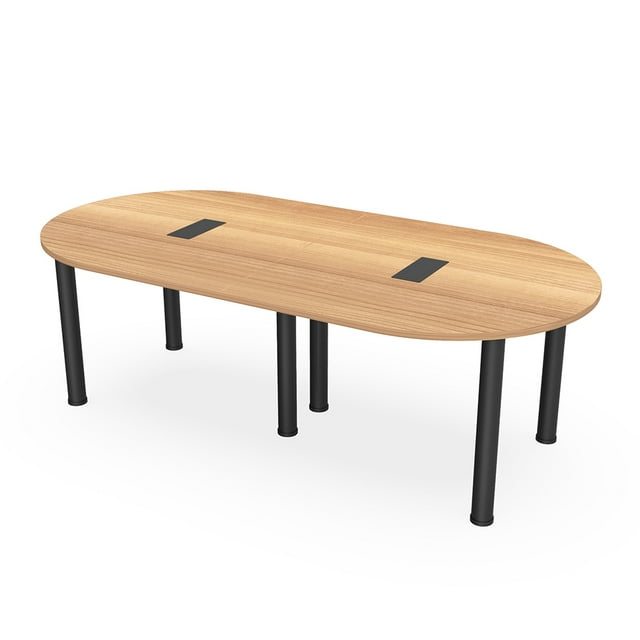 8x4 Racetrack Shaped Conference Table Post Legs Power And Data ...