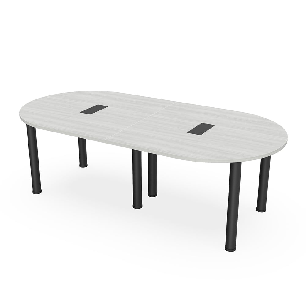 8x4 Racetrack Shaped Conference Table Post Legs Power And Data ...