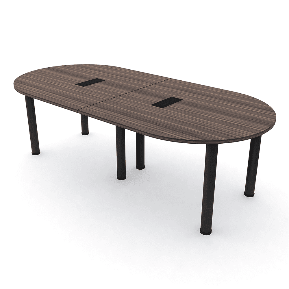 8x4 Racetrack Shaped Conference Table Post Legs Power And Data ...