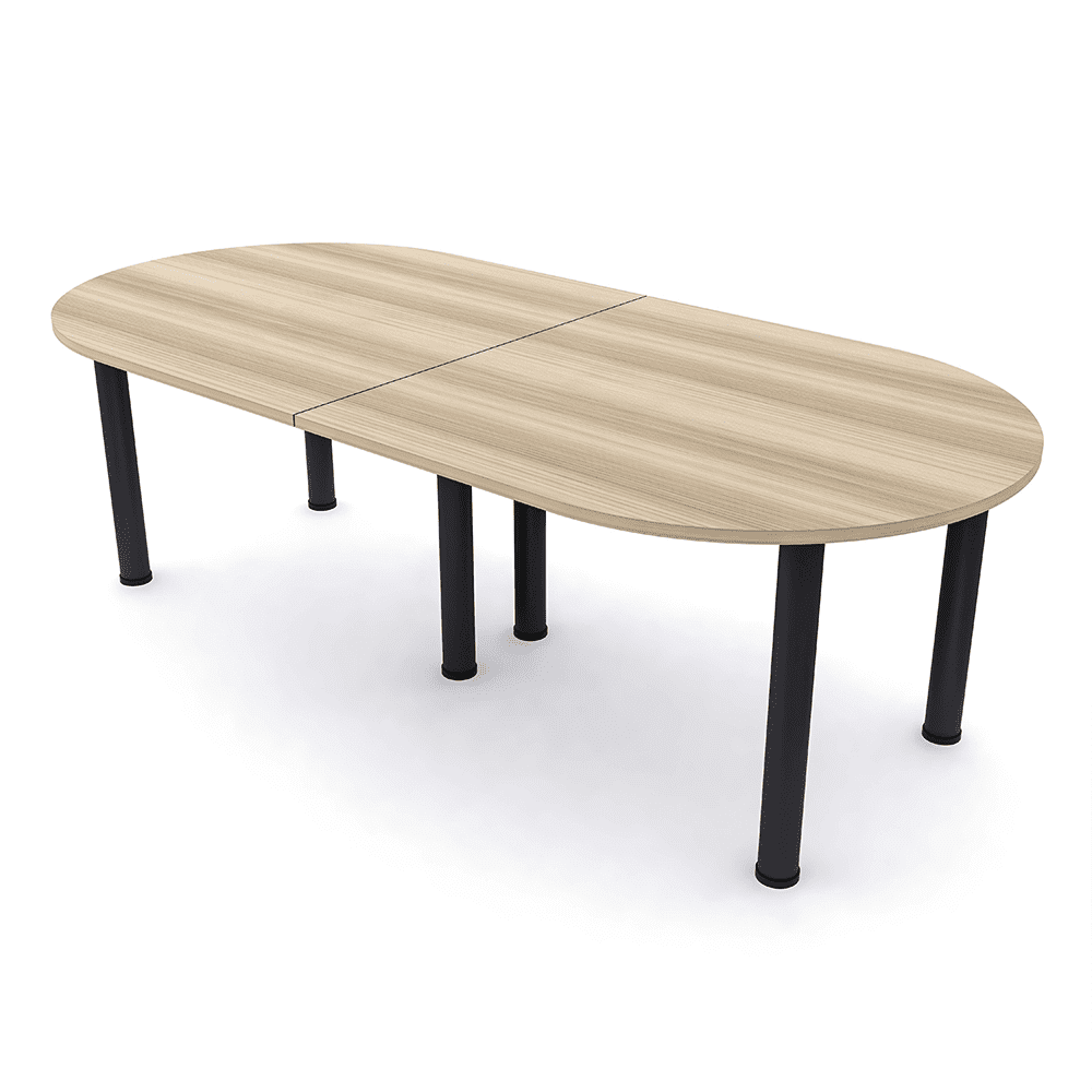 8x4 Racetrack Shaped Conference Table Post Legs Power And Data ...