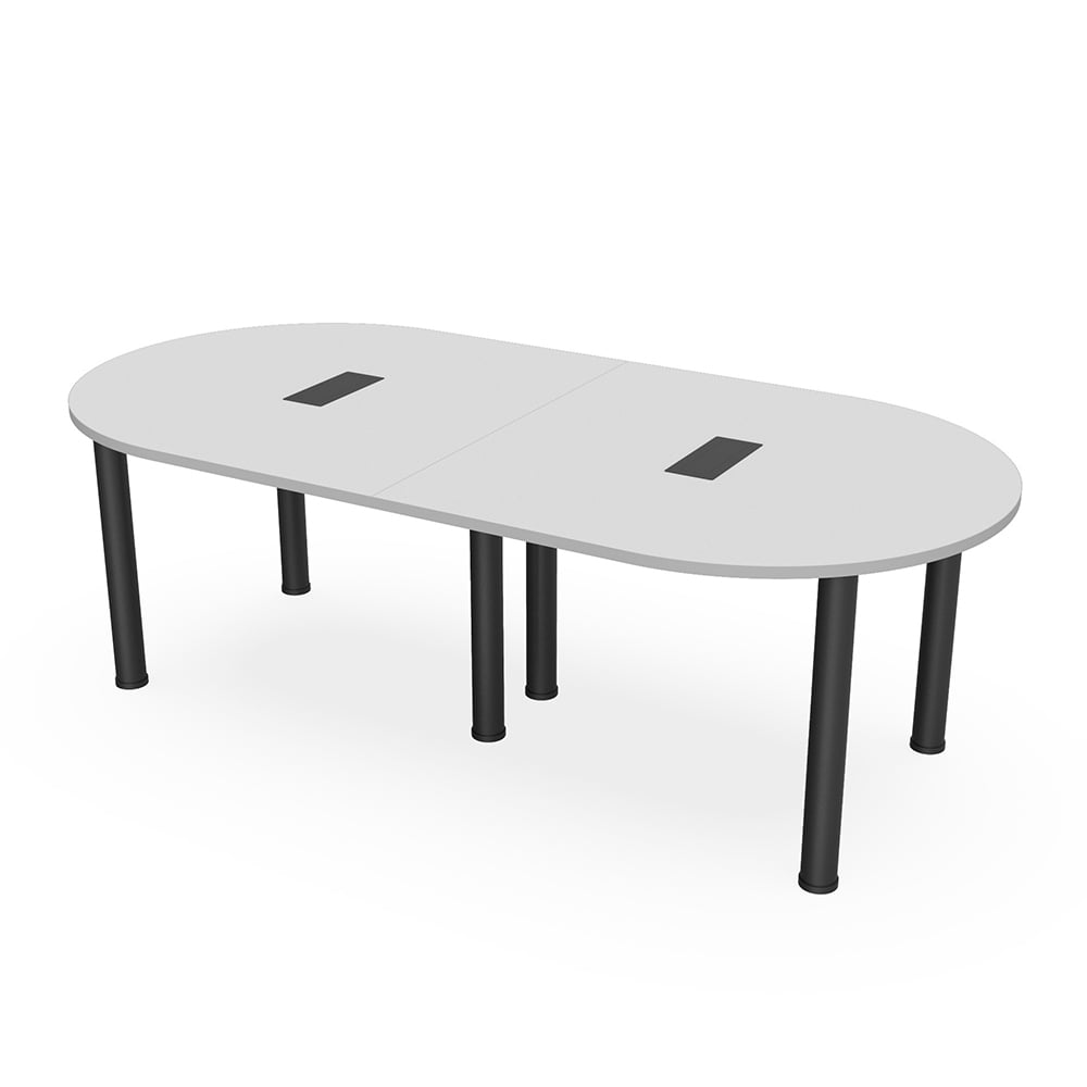 8x4 Racetrack Shaped Conference Table Post Legs Power And Data ...