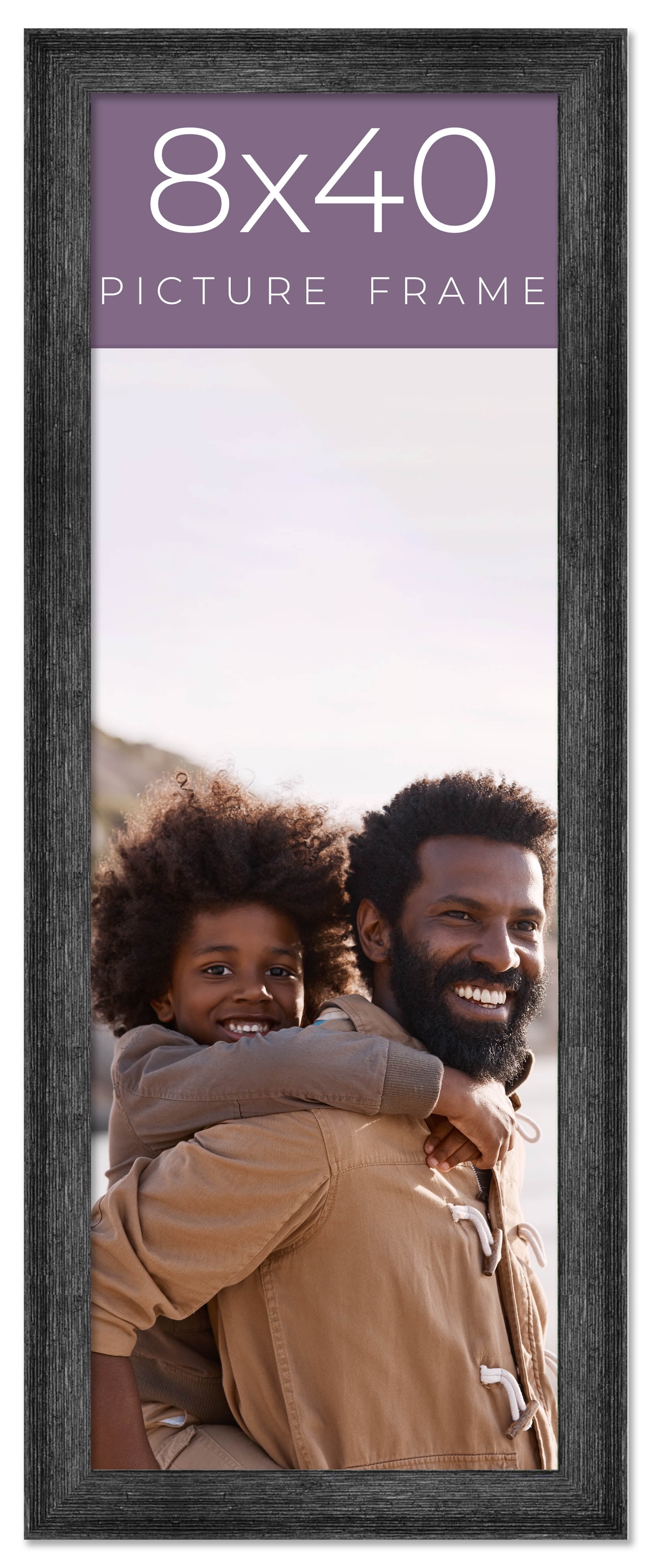 8x40 Frame Black Real Wood Picture Frame Width 1.5 inches | Interior ...