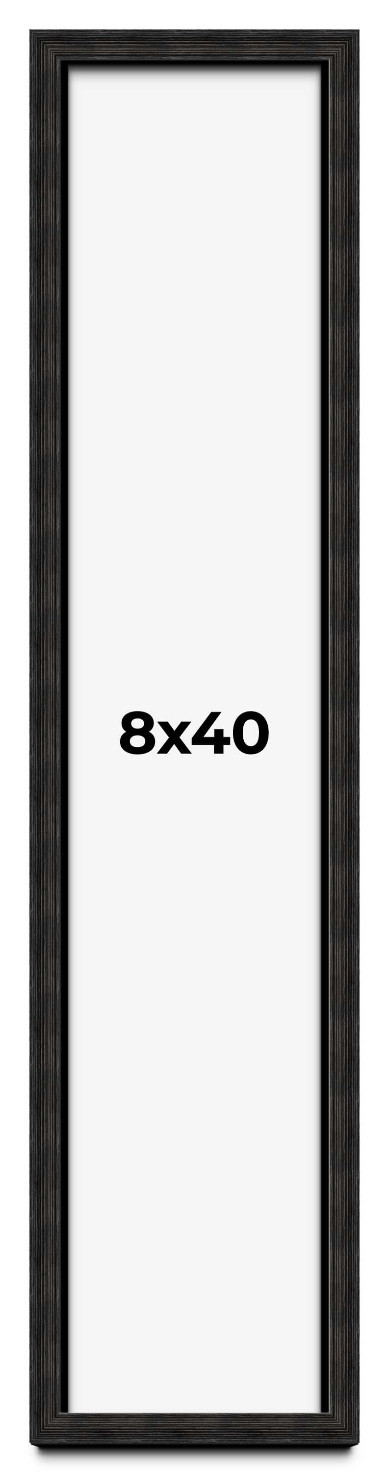 8x40 Shadow Box Black Rustic Barnwood Display Frame | 1.125 Inch Deep ...