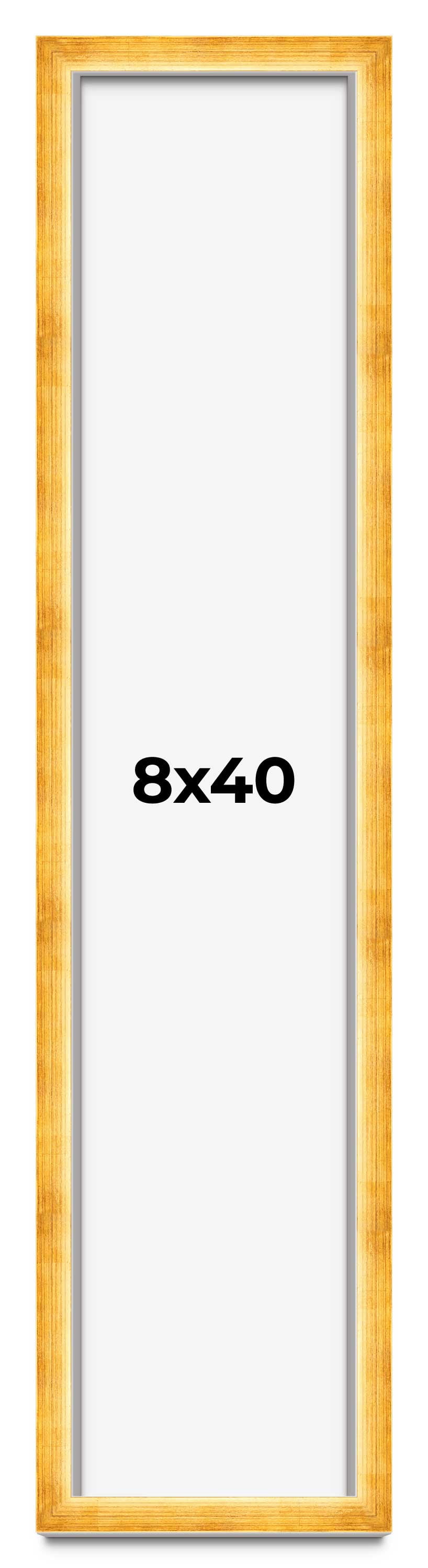 8x40 Shadow Box Frame Gold | 1.625 Inches Deep Real Wood Traditional ...