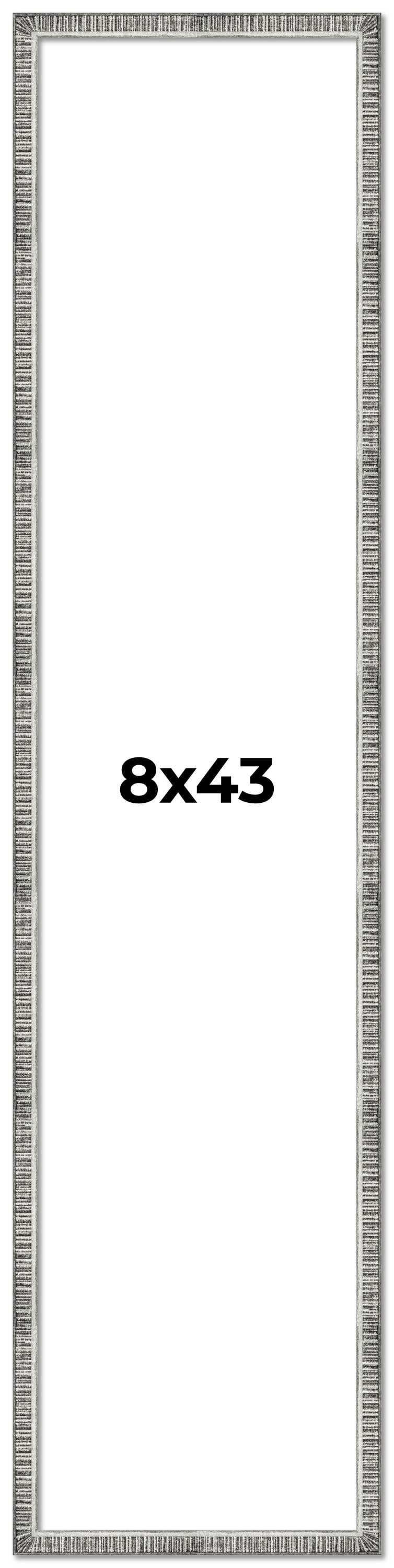 8x43 Frame Silver Picture Frame - Complete Modern Photo Frame Includes ...