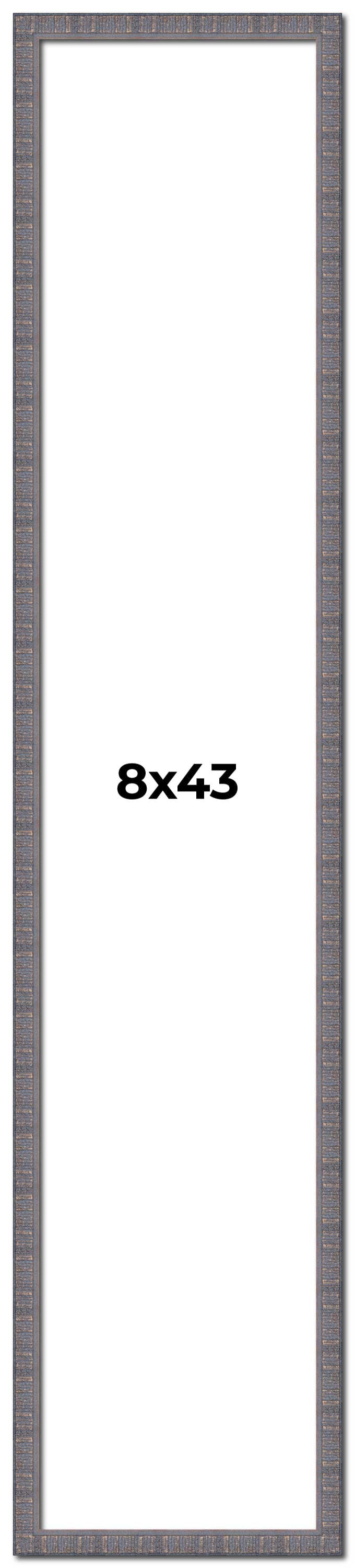 8x43 Frame Slate Blue Distressed Rustic Solid Wood Picture Frame | 0.75 ...