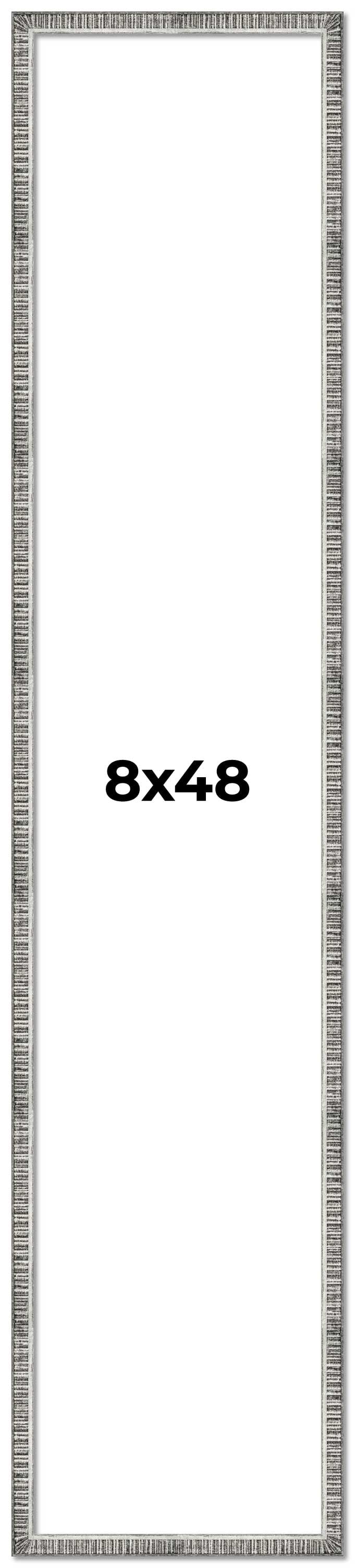 8x48 Frame Silver Picture Frame - Complete Modern Photo Frame Includes ...