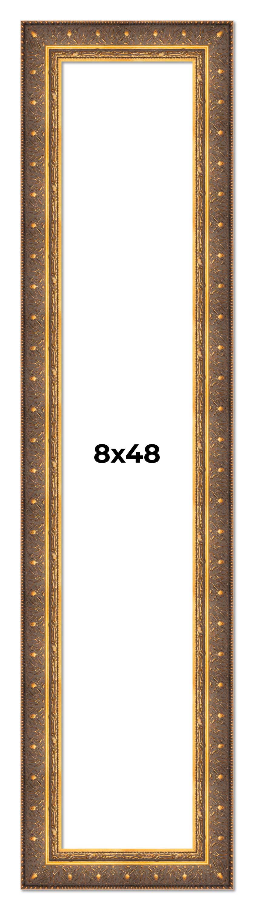 8x48 Frame Vintage Gold Solid Wood Picture Frame | 2.5 Inch Moulding ...
