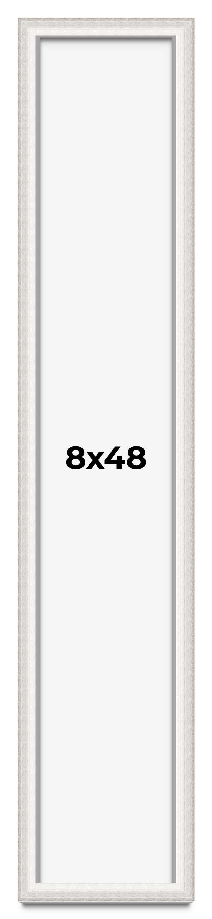 8x48 Shadow Box Silver Brushed Striped Display Frame | 1.625 Inches ...