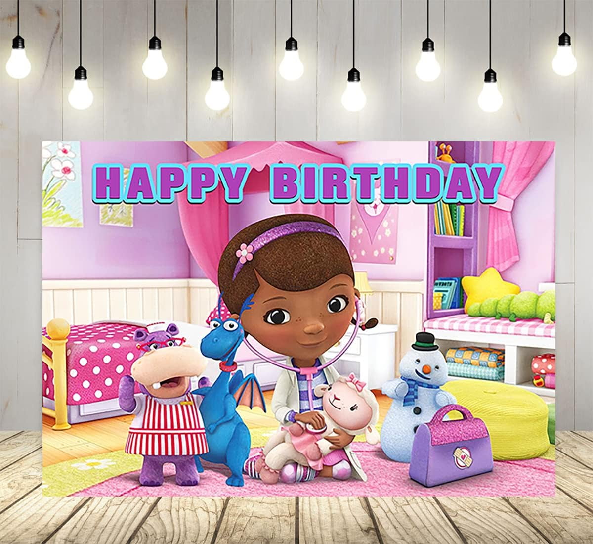 8x4ft Pink Girl Doctor Backdrop for Birthday Party Supplies Doc Photo ...