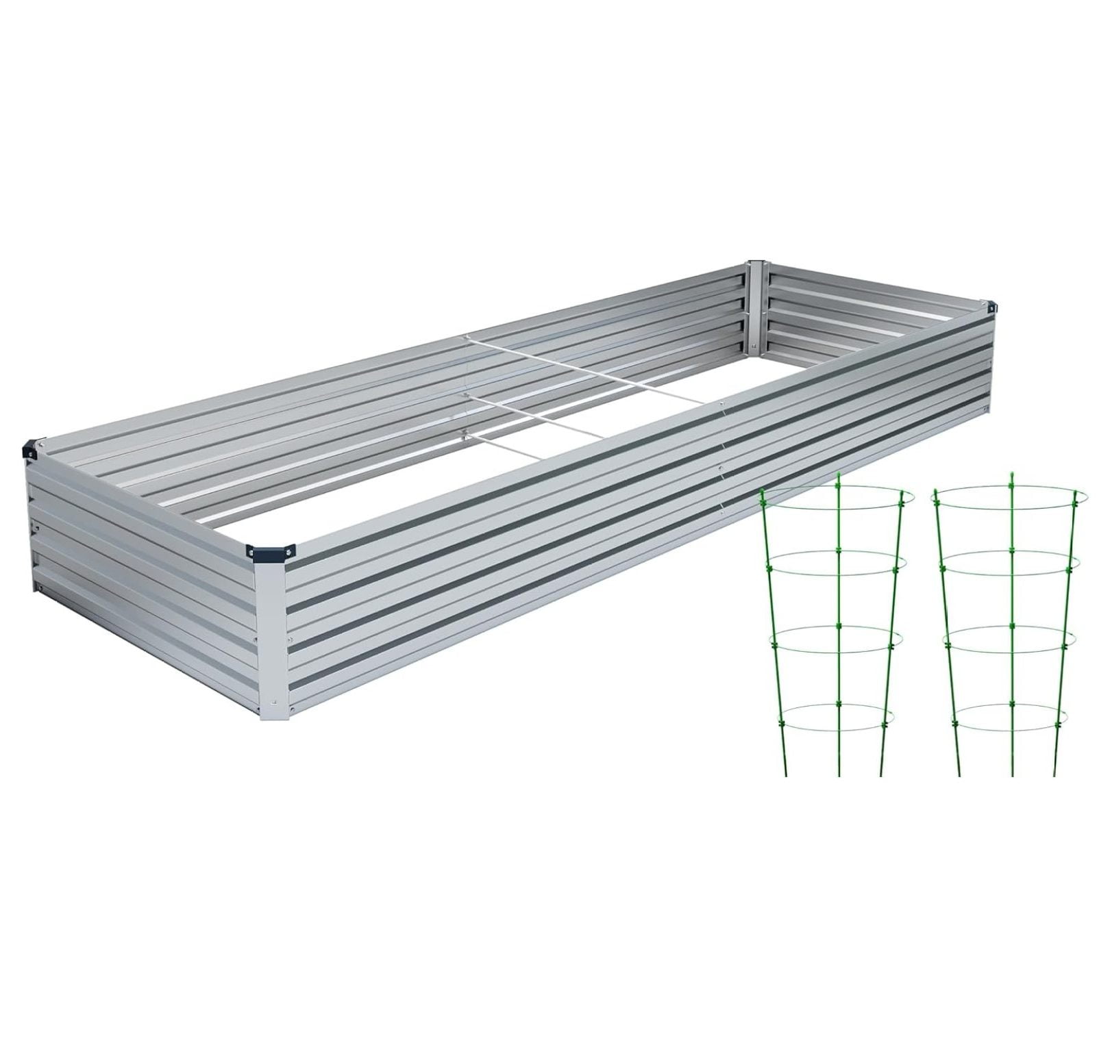 8x4x1FT Galvanized Raised Garden Bed Kit, Galvanized Planter Garden ...