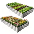 8x4x1ft(2 PCS) Galvanized Raised Garden Bed,Outdoor Planter Box Metal ...