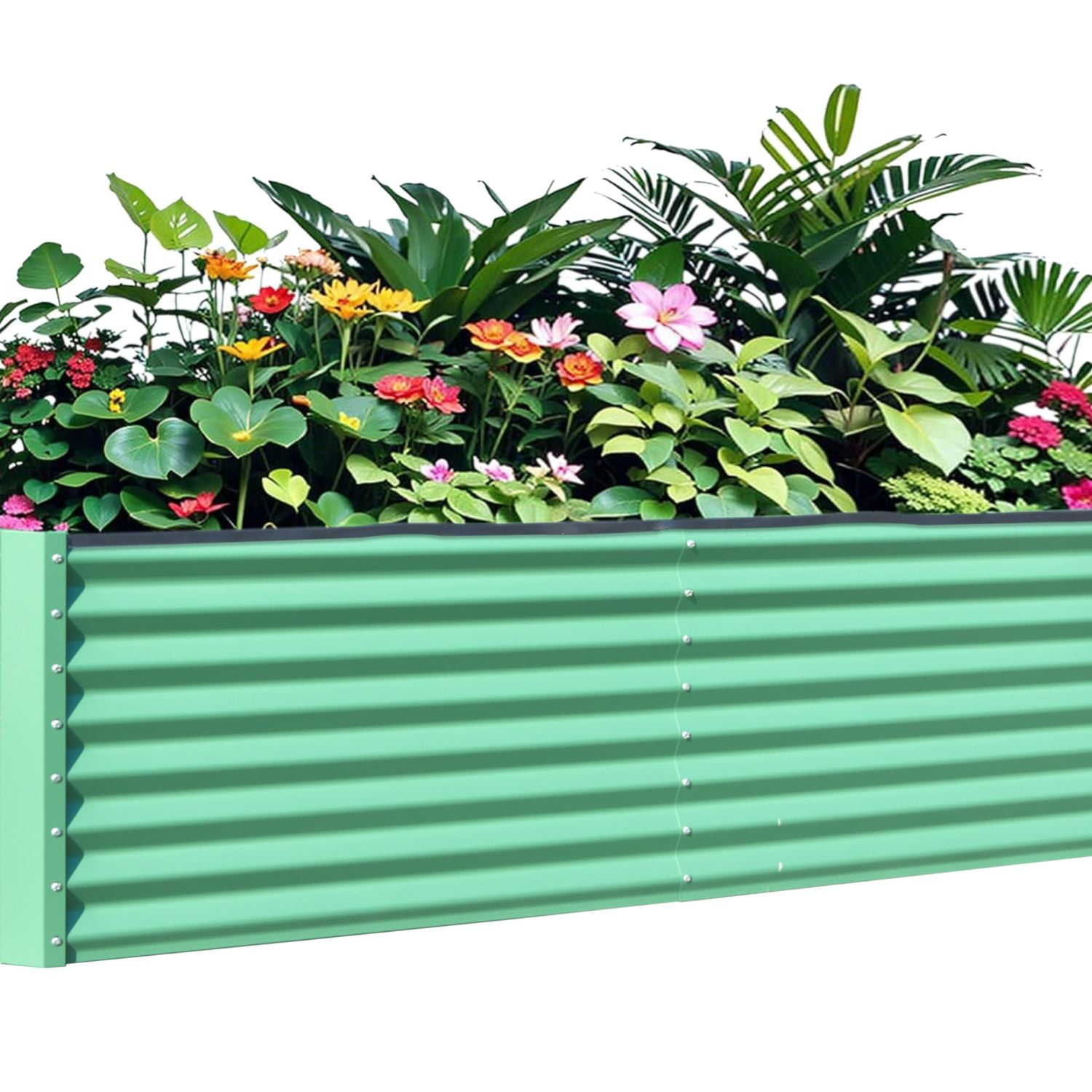 8x4x2 ft Galvanized Raised Garden Bed Outdoor Planter Garden Boxes ...