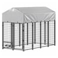 8x4x6 Dog Kennel Outdoor, Dog Run with Rotating Bowls, Waterproof Cover ...
