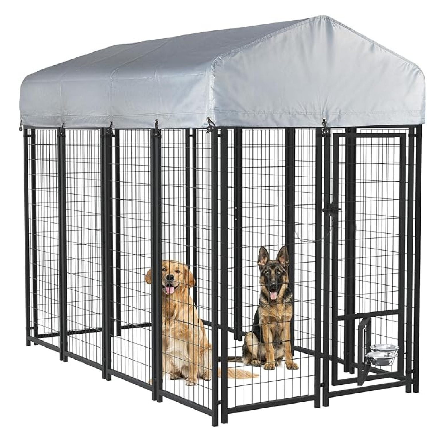 8x4x6 FT Outdoor Dog Kennel for Large Dogs, Heavy Duty Welded Wire ...