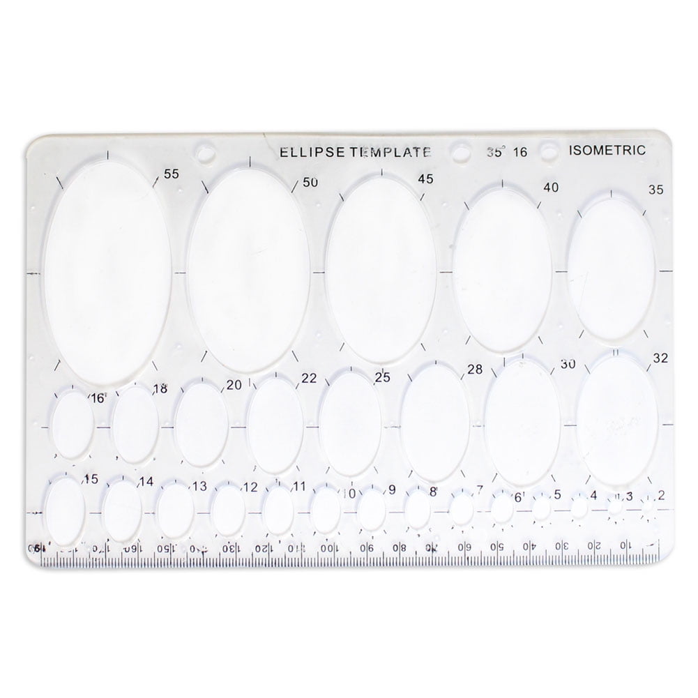 8x5 Inch Plastic Ellipse Template from 2mm to 55mm - CR-71023-86 ...