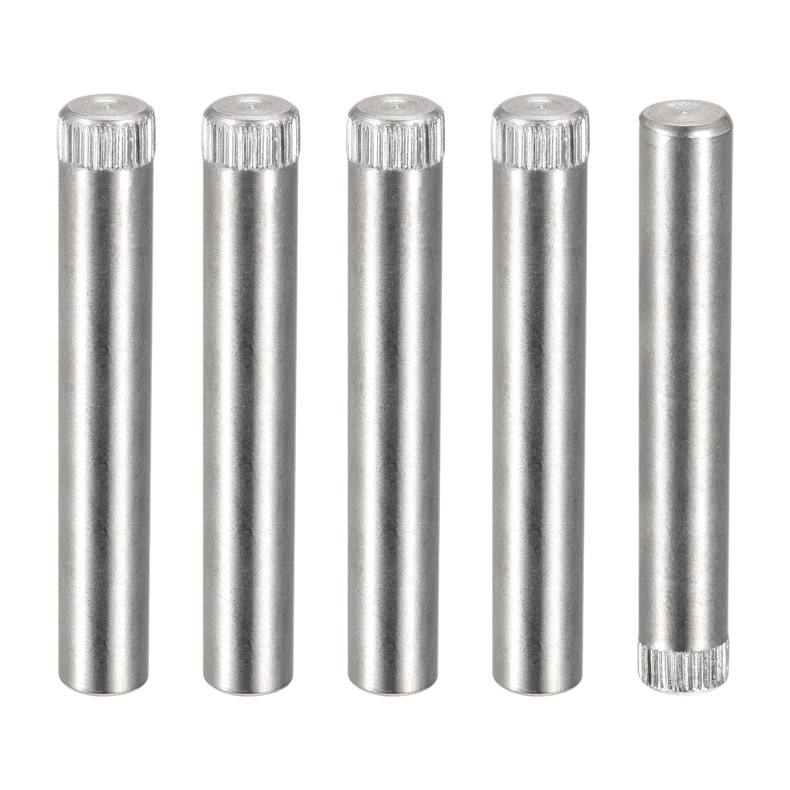 8x50mm 304 Stainless Steel Dowel Pins, 5 Pack Knurled Head Flat End ...
