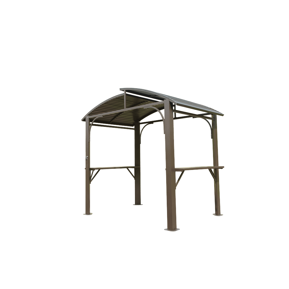8x5FT Arc Roof, Grill Canopy for Outdoor Grill w/Double Galvanized ...