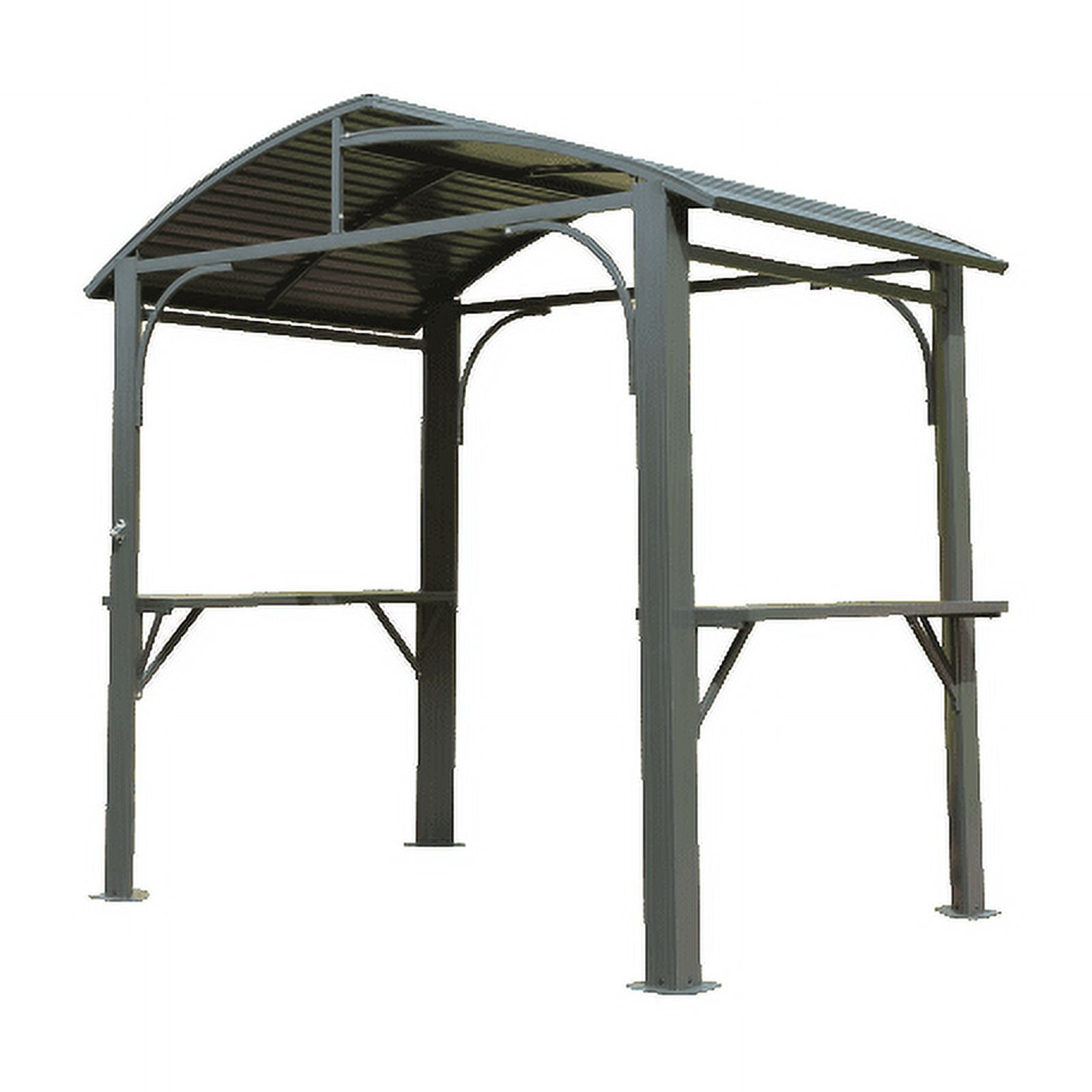 8x5FT Arc Roof, Grill Canopy for Outdoor Grill w/Double Galvanized ...