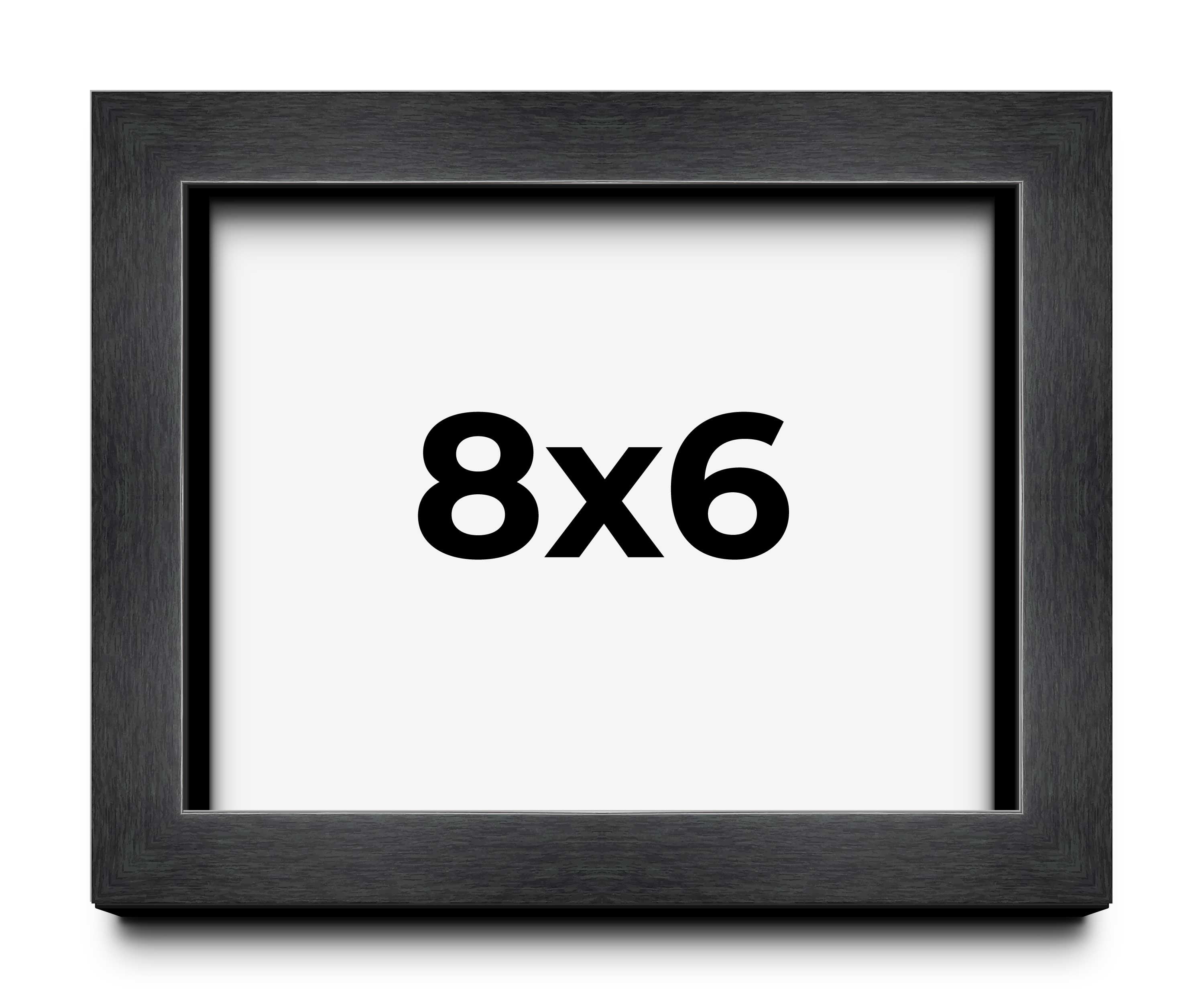 8x6 Frame Black Charcoal Grey Wood Textured Picture Frame | 0.75 Inch ...