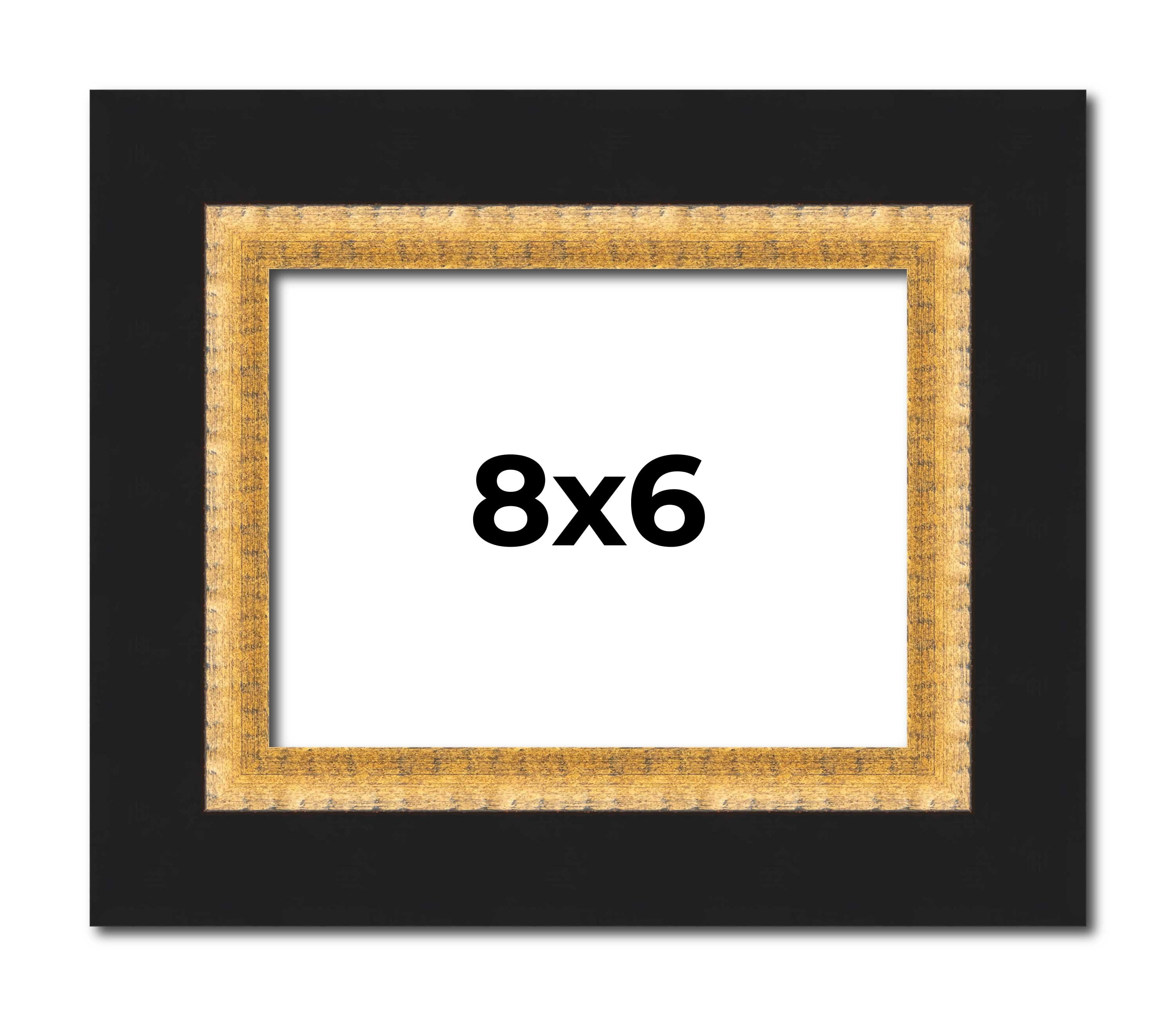 8x6 Frame Gold Real Wood Picture Frame Width 2.25 Inches | Interior ...