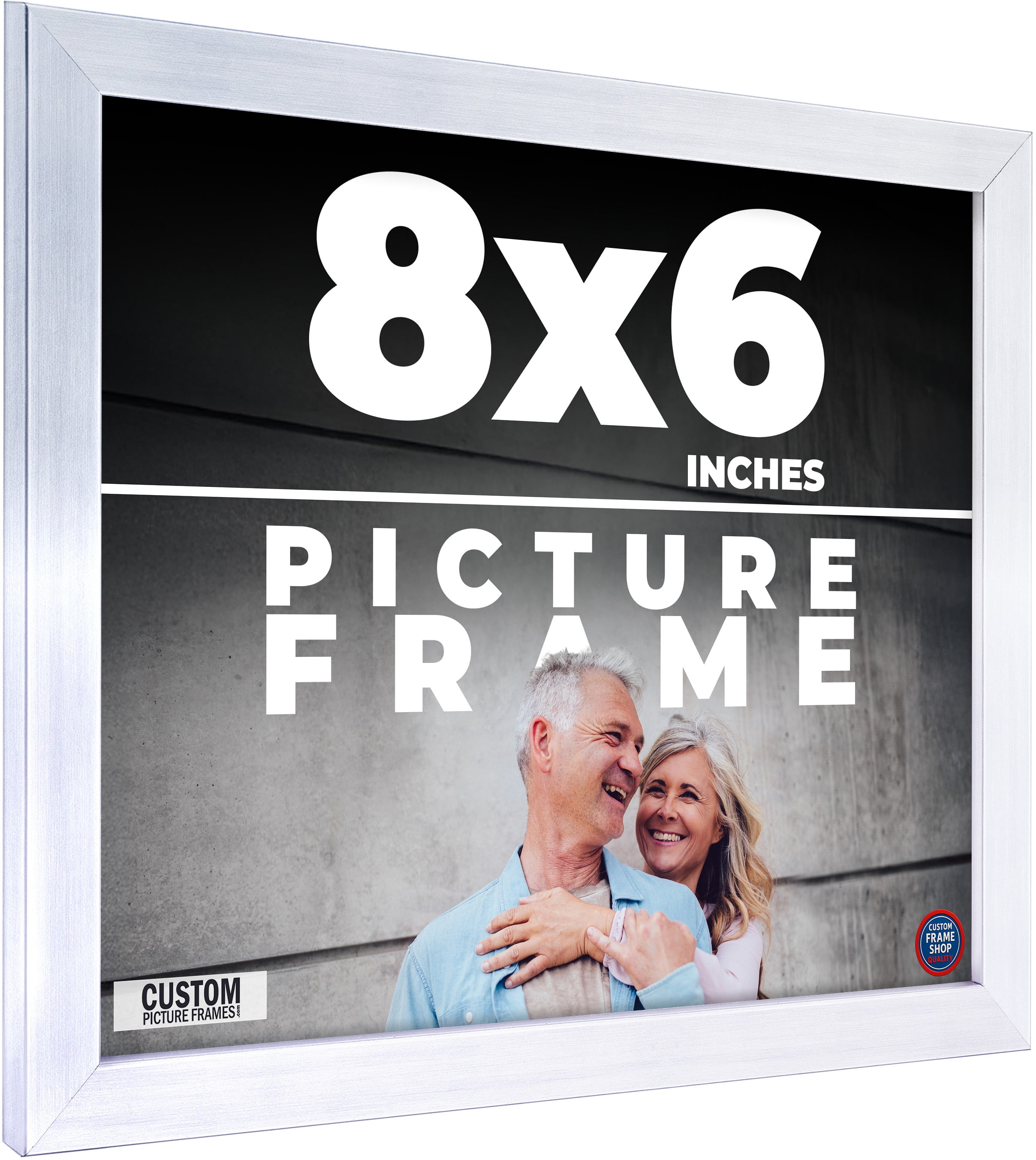 8x6 Frame Silver Real Wood Picture Frame Width 0.75 inches | Interior ...