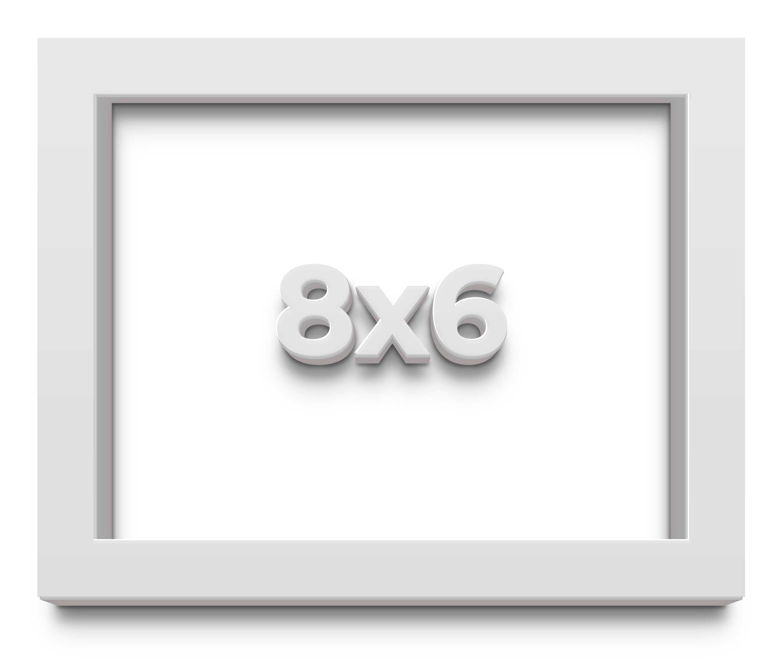 8x6 Shadow Box Frame White | 2 Inches Deep Real Wood Contemporary ...