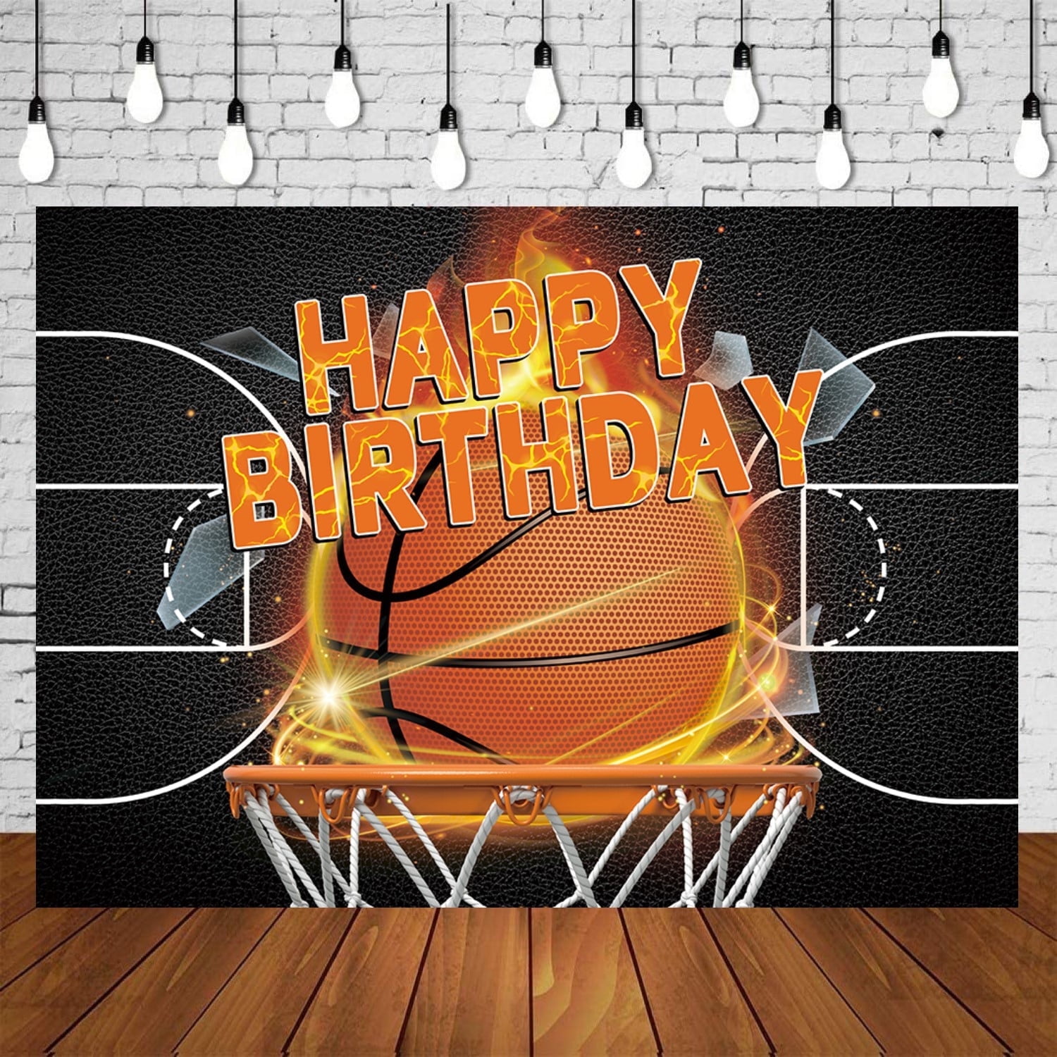 8x6FT Basketball Birthday Backdrop Decorations Basketball Theme ...