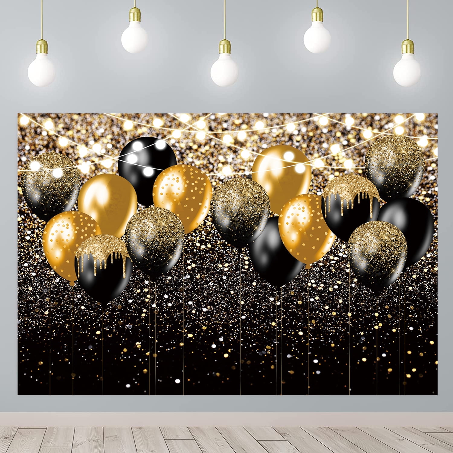 8x6FT Black and Gold Backdrop Prom Graduation Party Photography ...