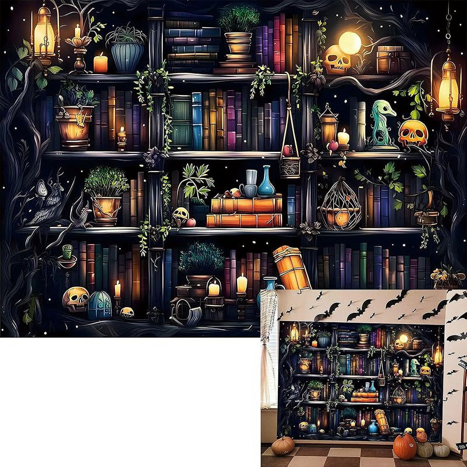 8x6FT Halloween Book Backdrop Witch Magic Background Medieval Wizard ...