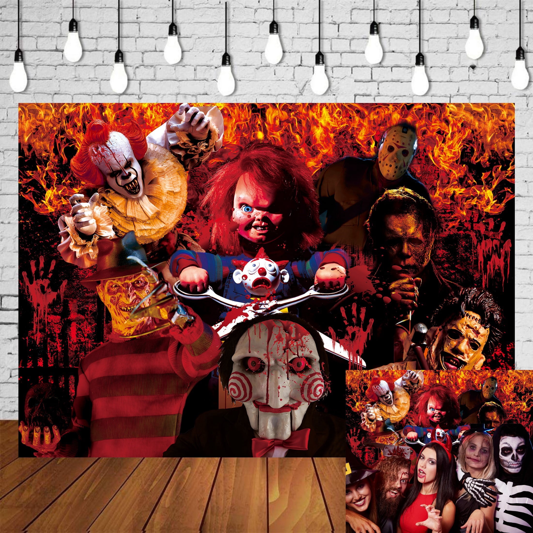 8x6FT Halloween Decoration Horror Movie Character Backdrop Vinyl ...