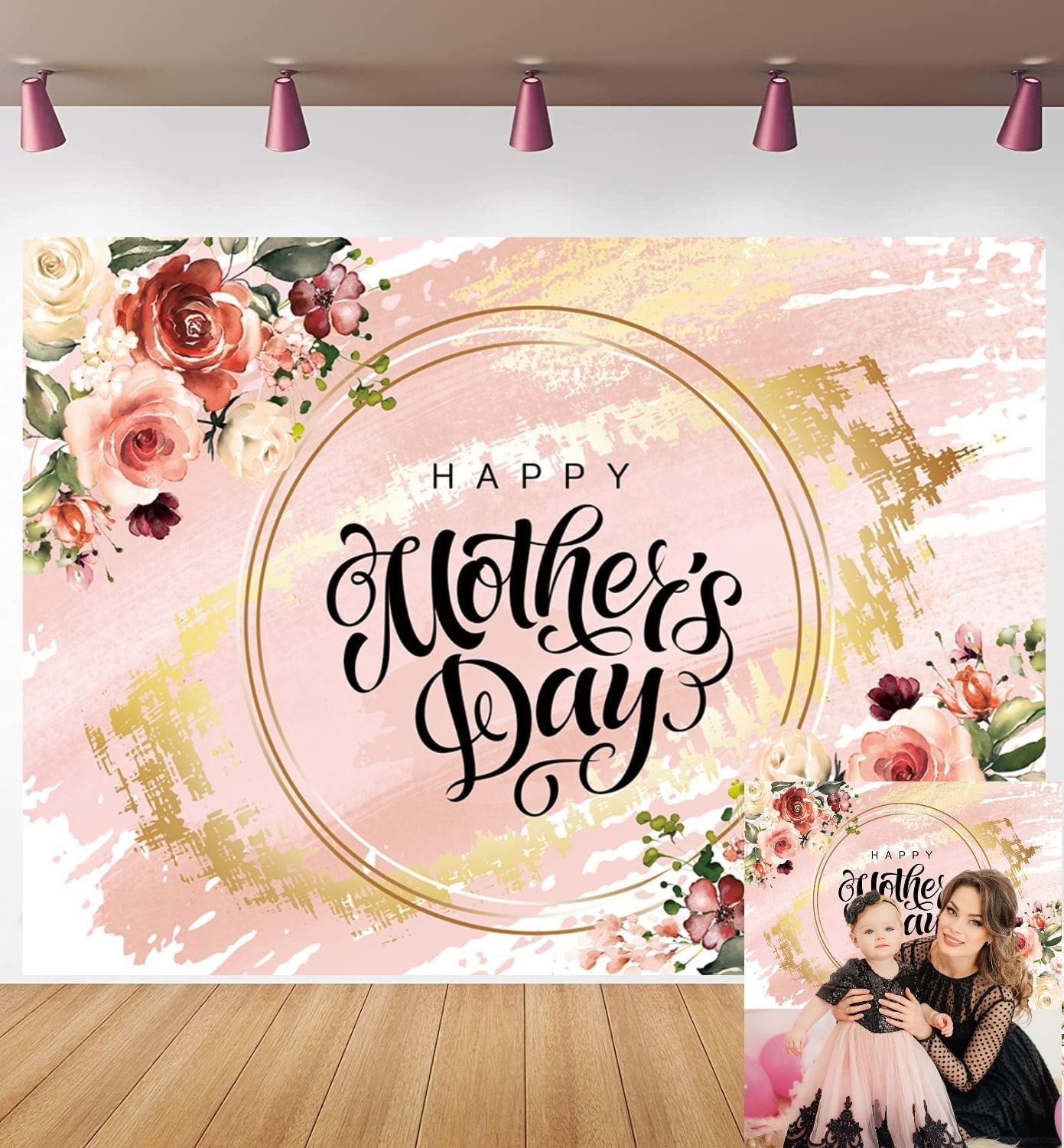 8x6FT Happy Mother's Day Backdrop I Love Mom Background for Photography ...